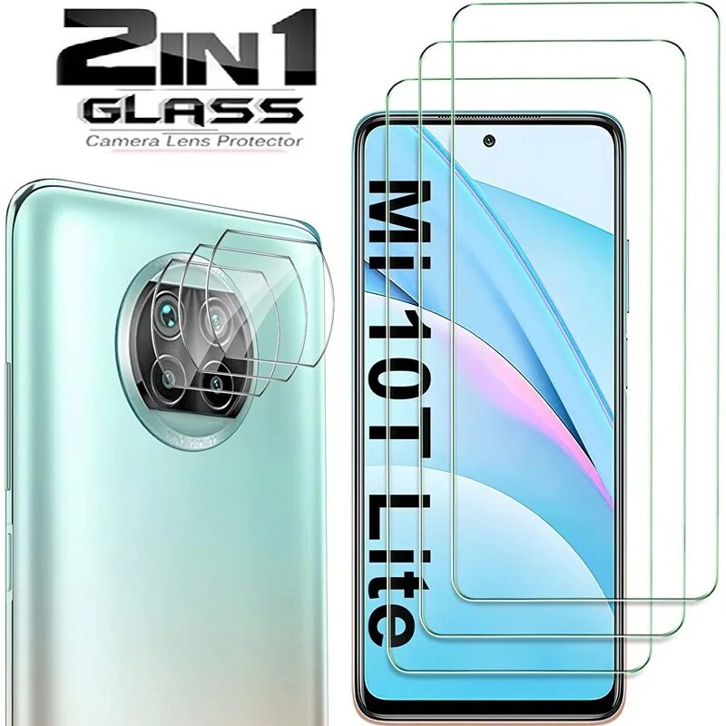 Защитная пленка для экрана из закаленного стекла для Xiaomi Mi For Mi 10T Lite, 1 Glass and 1 Lens