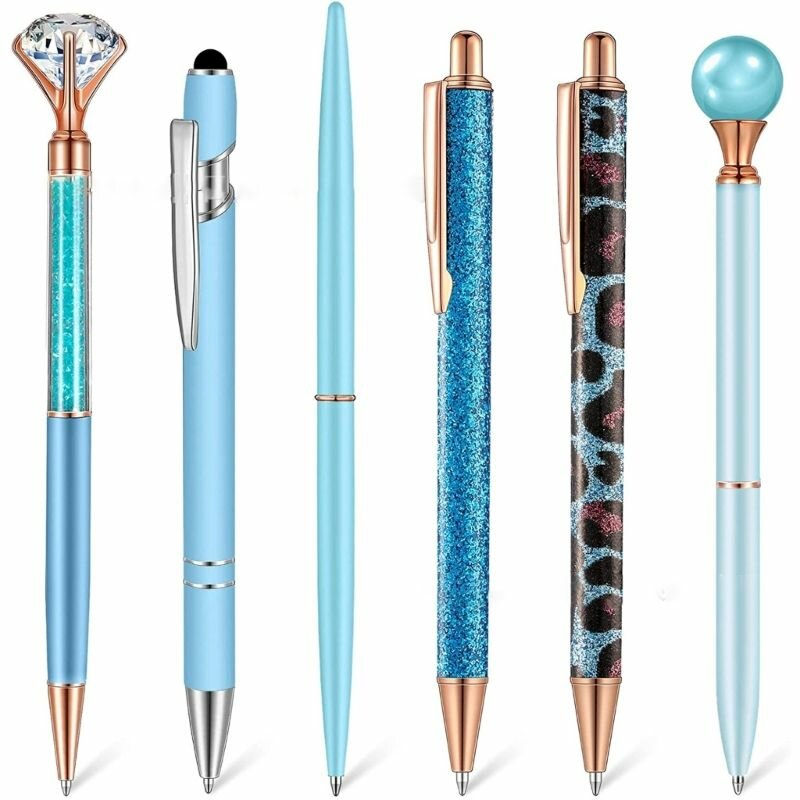 6 ручек шариковых с алмазным наконечником