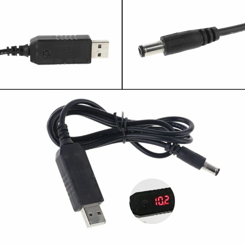Для QC 3,0 USB до 5 В, 9 12 регулируемое повышение напряжения, кабель 5,5x2,5 мм, линия повышения мощности для Wi-Fi-маршрутизатора, светодиодная лента De