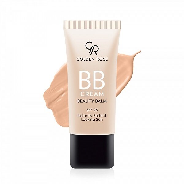 Крем тональный для лица Golden Rose Bb Cream Beauty Balm цвет 02 Увлажняющий, сияющий, разглаживает морщины, SPF 25