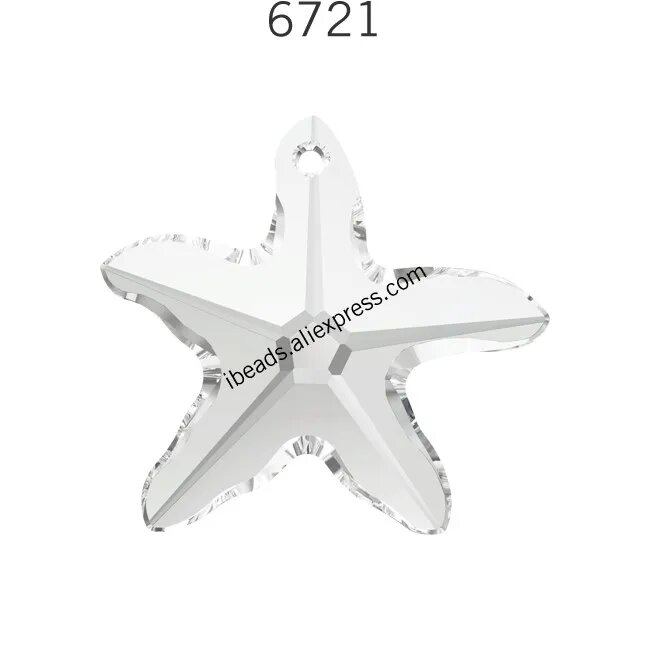 Кристалл из Австрии подвеска морская звезда Белый, 16mm (1 piece), Crystal 001