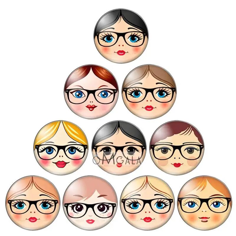 Матрёшки из стекла OMGALA, 10 шт. 8mm, Mix 3