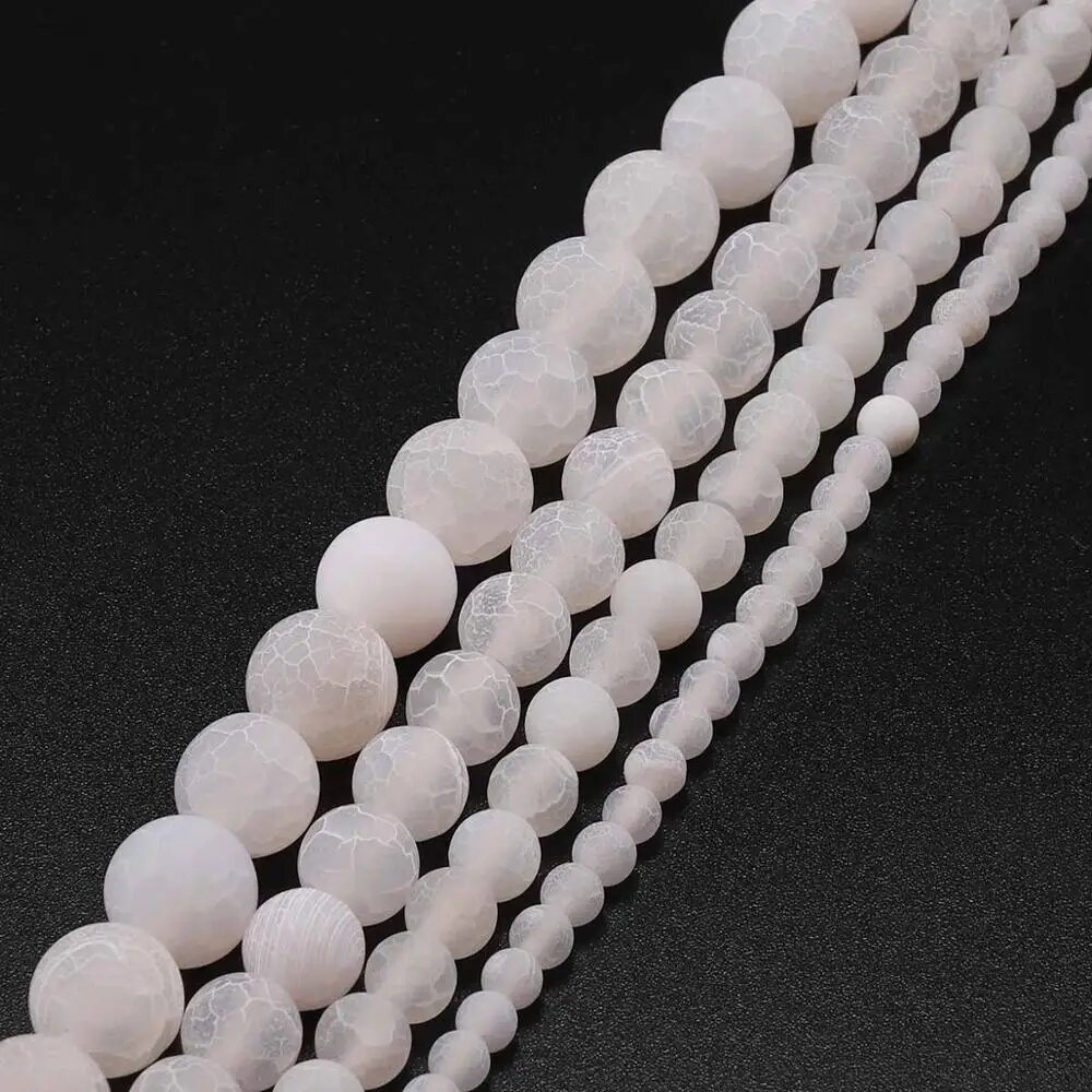 Круглые бусины из белого агата St.Kunkka 4 6 8 10 12 мм 4mm X 92Pcs