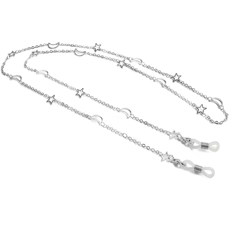 Цепочка для очков Silver color со звёздами и луной