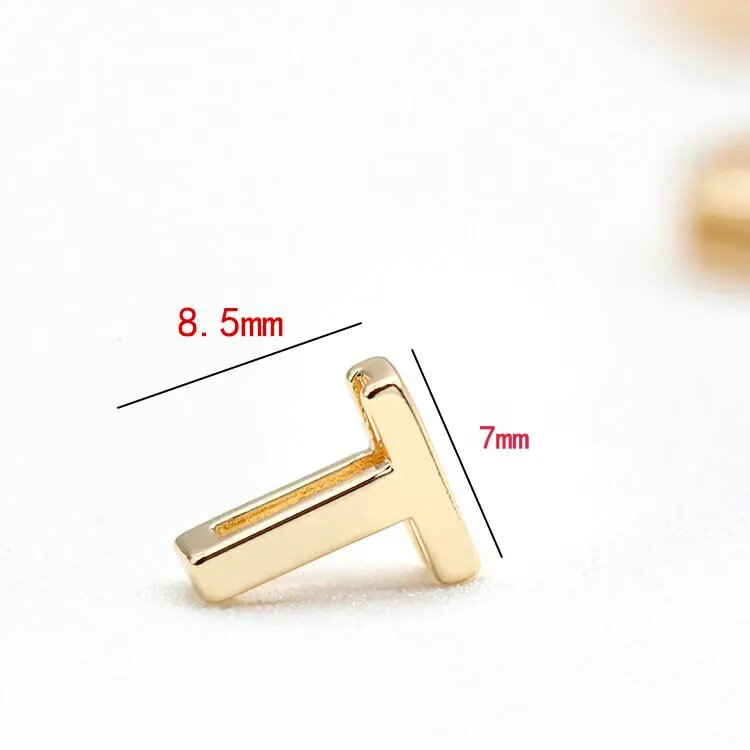 Латунные буквы алфавита 14К золотопокрытие Florainer Tina 10 шт.