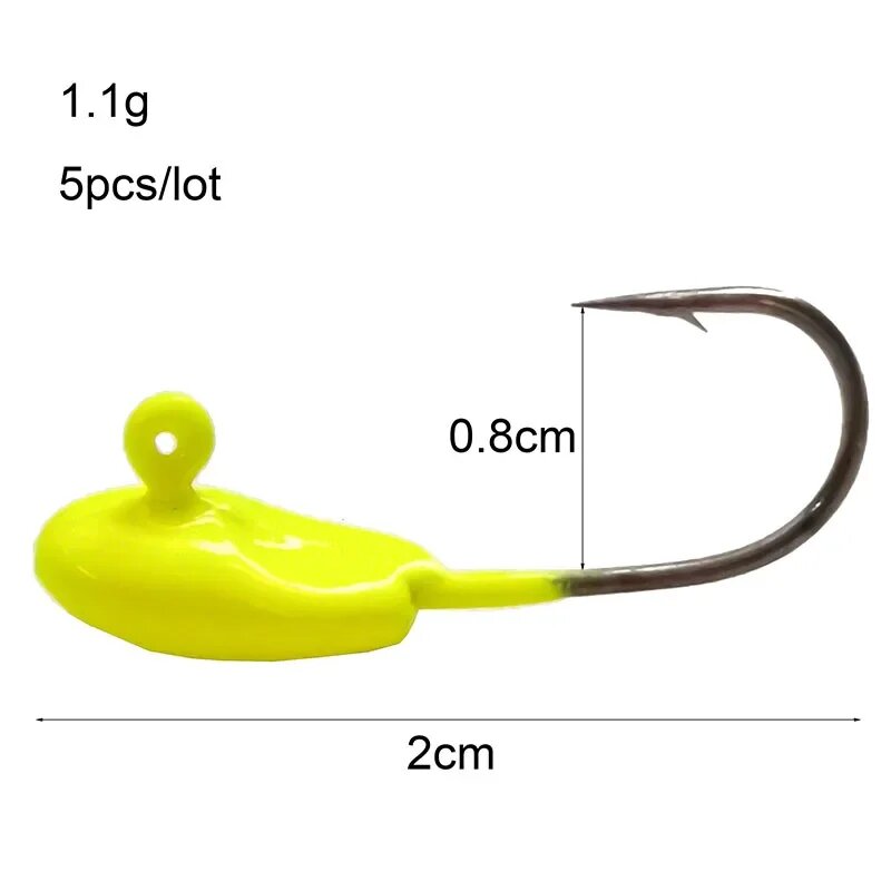 5 шт, рыболовные крючки с джиг-головкой, 0,5 г, 0,7 г, 1,1 г, мини-свинцовая джиг-головка, ледяной окунь, карп, джиг-приманка, мягкая приманка, зимние аксессуары для зимней подледной рыбалки