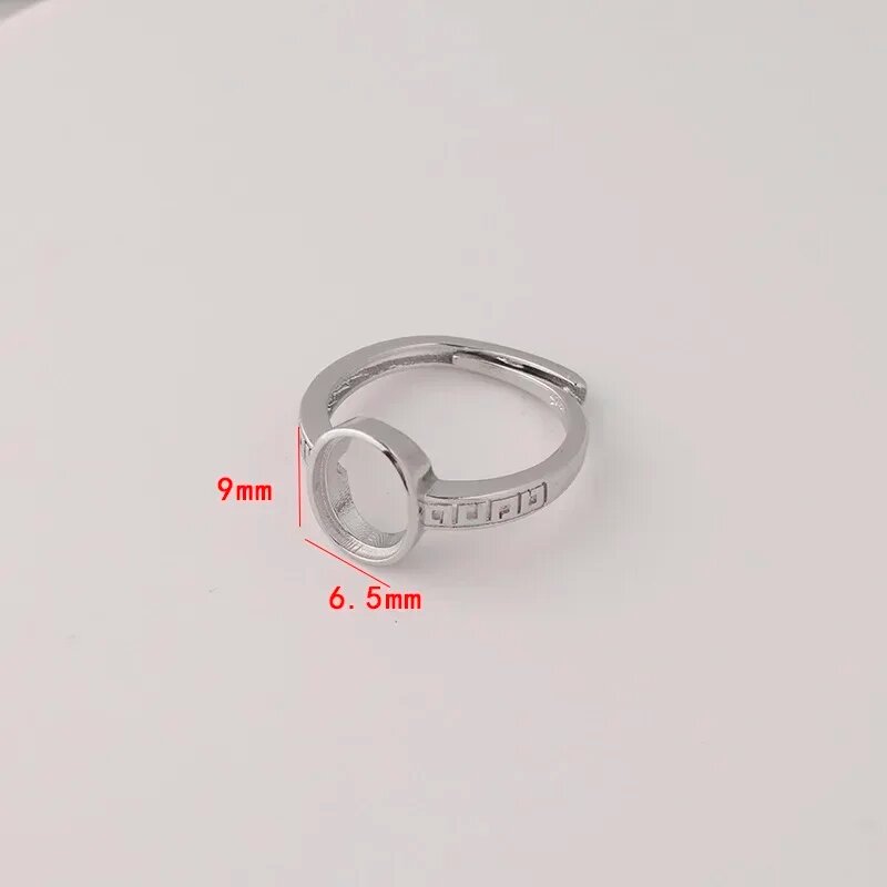 4 шт. регулируемые кольца из латуни для муассанита 9x11 мм Ring Base 1