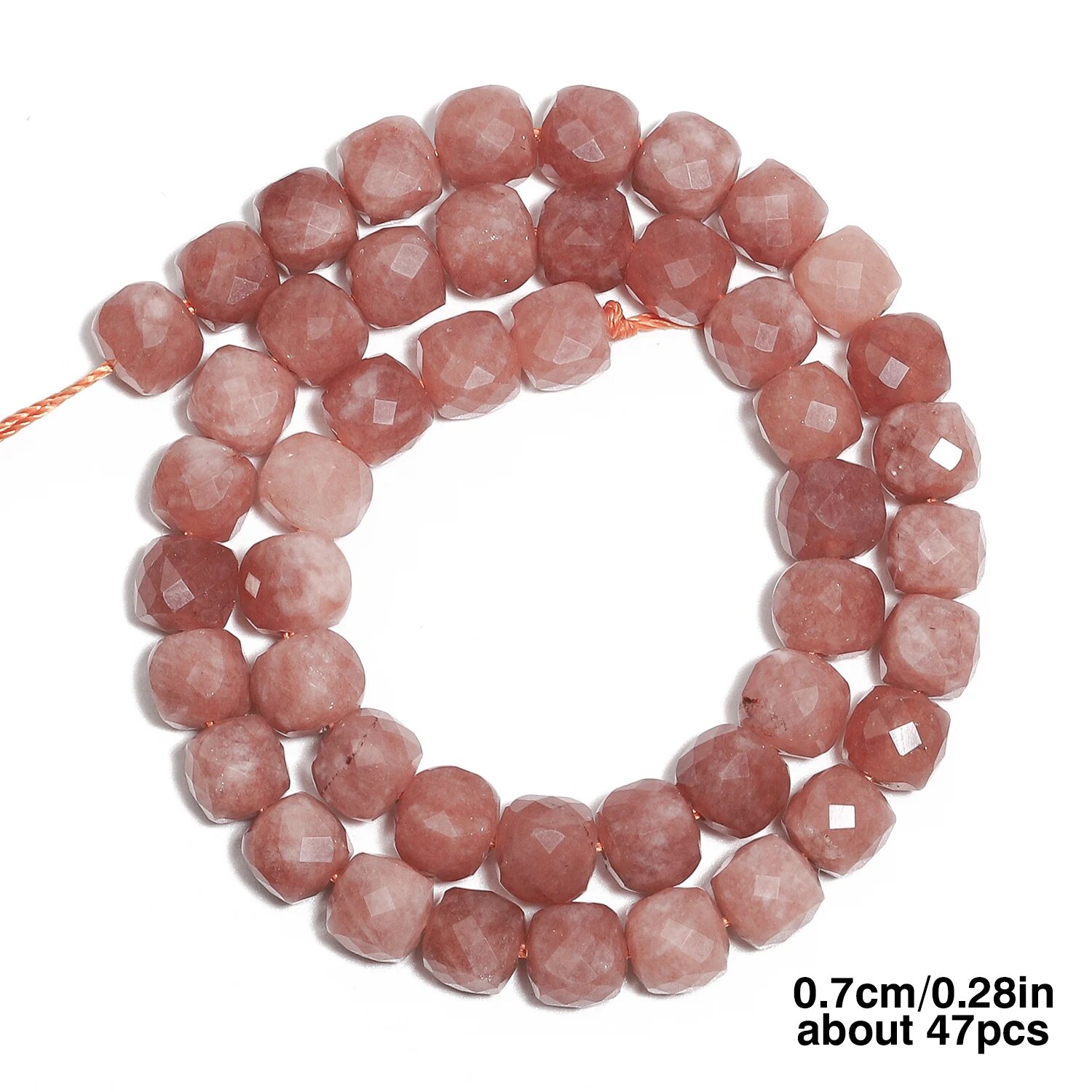 Квадратные бусины из аметиста, морганита и турмалина xilitata Розовый, 7x7mm about 22pcs, Sunstone