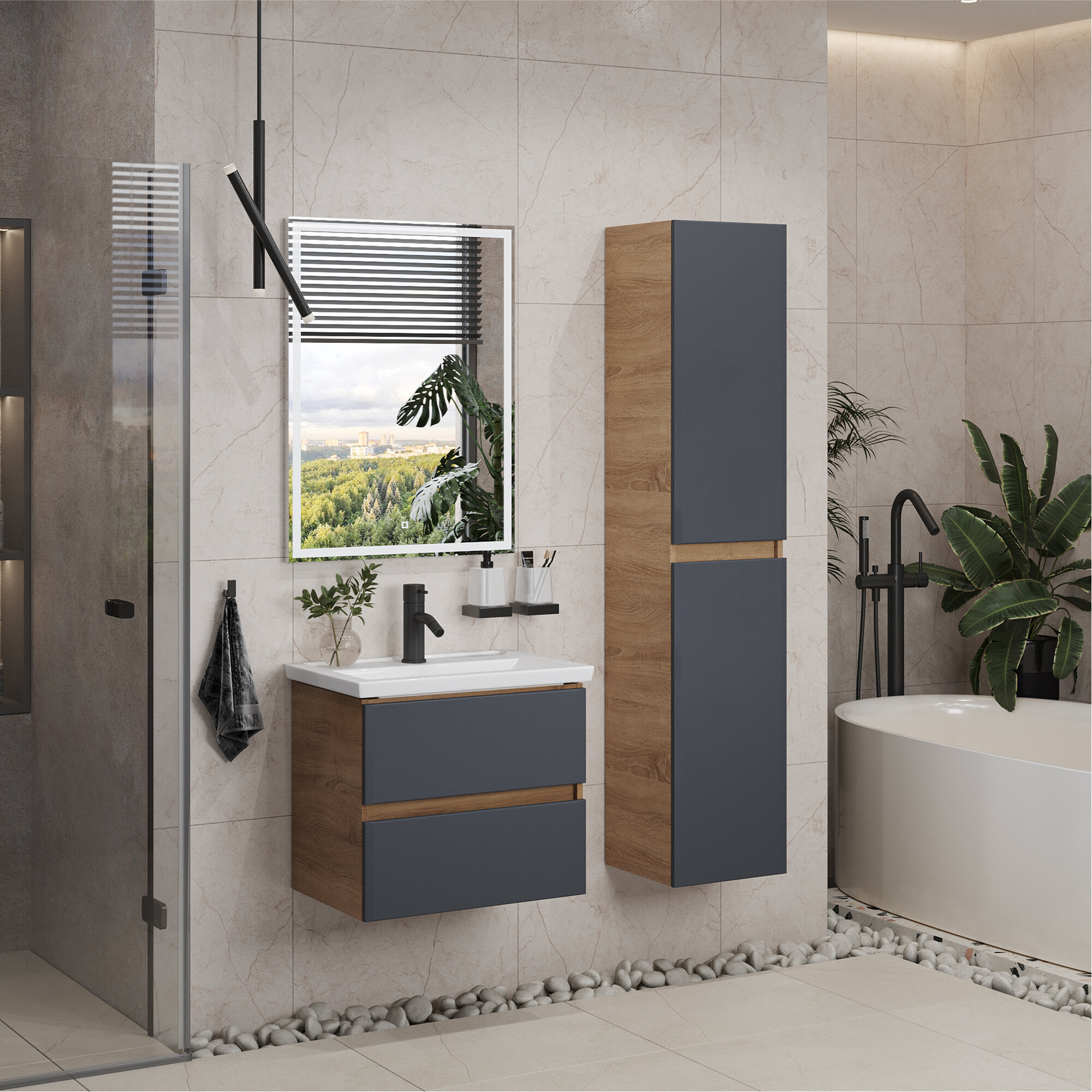 Тумба подвесная SanStar Инфинити 60 Без раковины для ванной комнаты