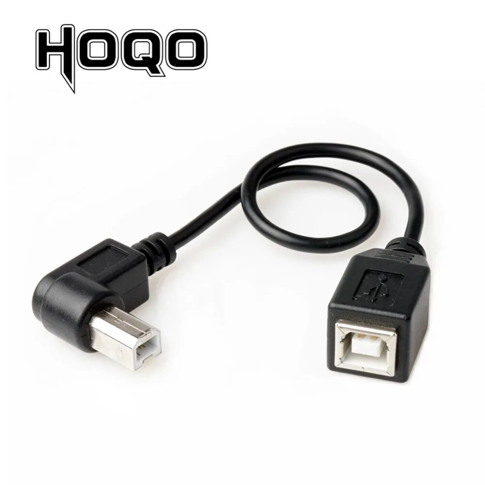 Кабель-Удлинитель USB 2,0 B с прямым углом, Панельное крепление для ПК, синхронизация данных, зарядка, 90 градусов, USB Type-B, удлинитель «Папа-мама»