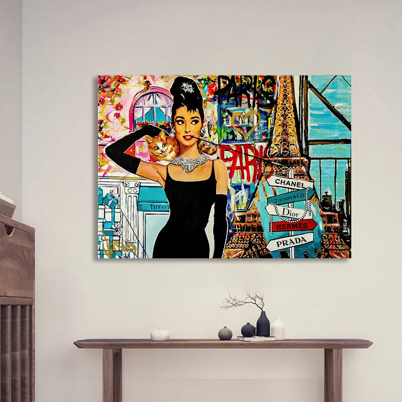 Одри Хепберн, постер девушка, картина красивая девушка, 40х60 см.