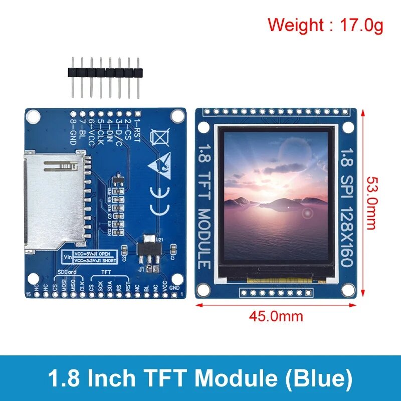 TFT дисплей TZT teng ILI9341 для Arduino 1.8 TFT Blue Board