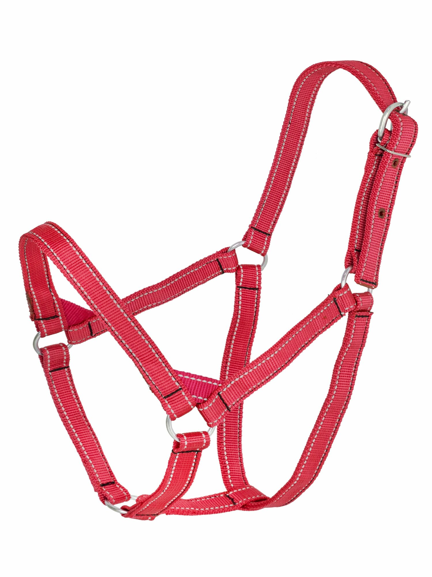 Недоуздок для лошадей двойной капрон, недоуздок без повода красный REITER