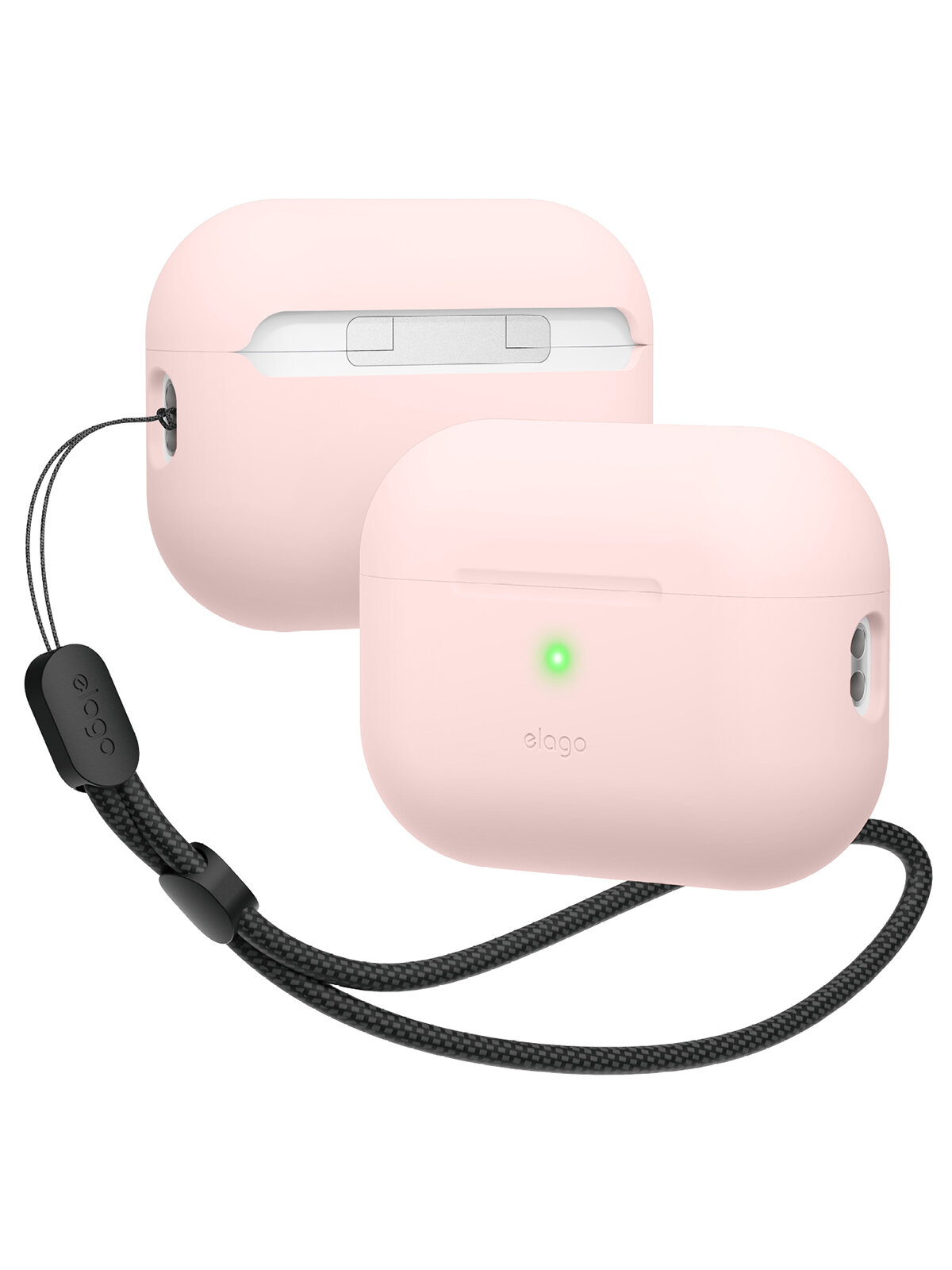 Elago для AirPods Pro 2 (Lightning) чехол Silicone case with Round strap Lovely Pink