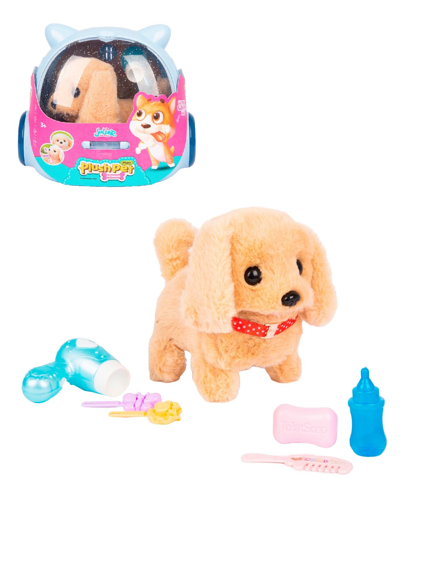 Игровой набор TONG DE MC-1055 Собака в рюкзаке, искусственный мех