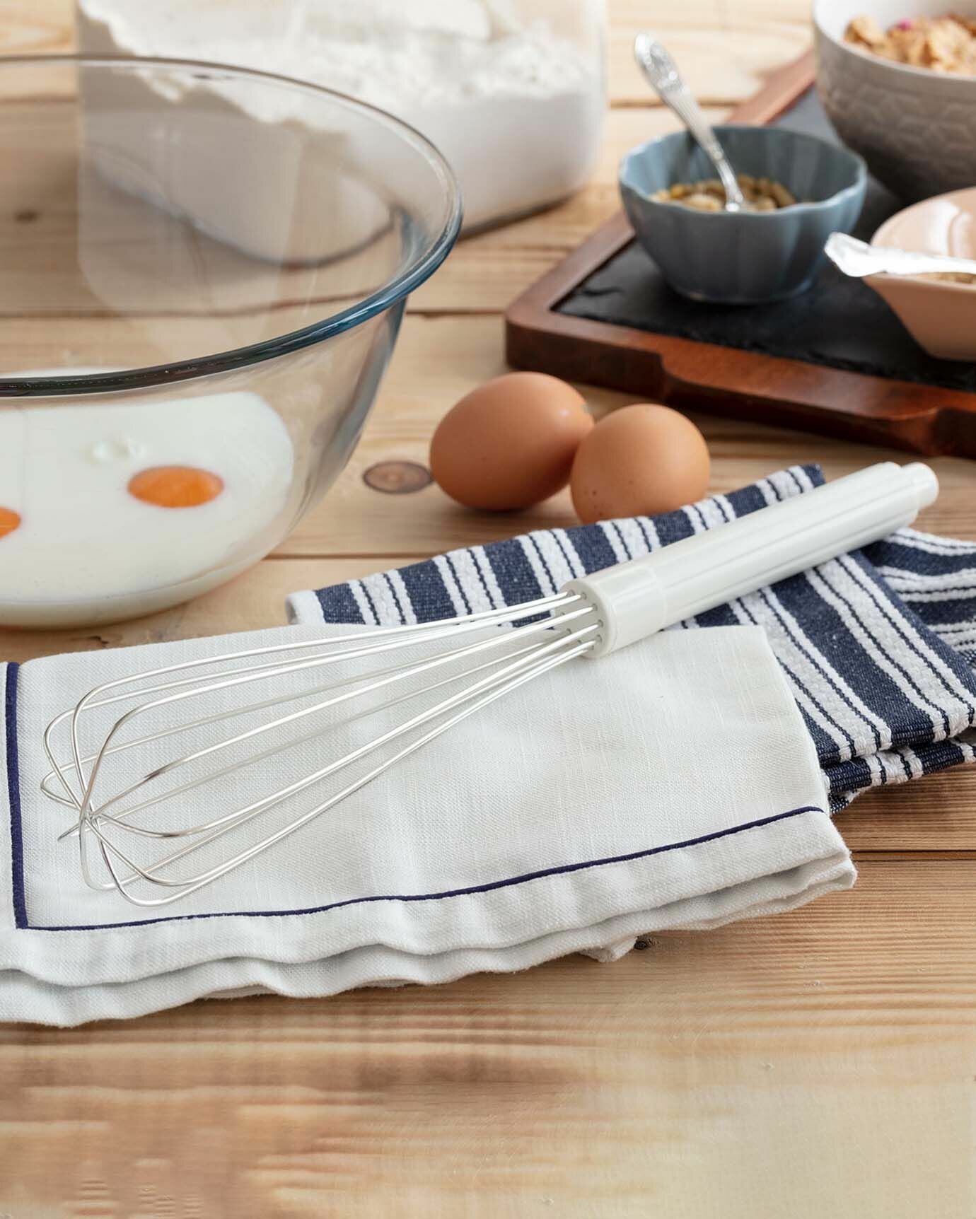 Венчик для взбивания ручной, 34 см, металл, MADAME COCO, белый