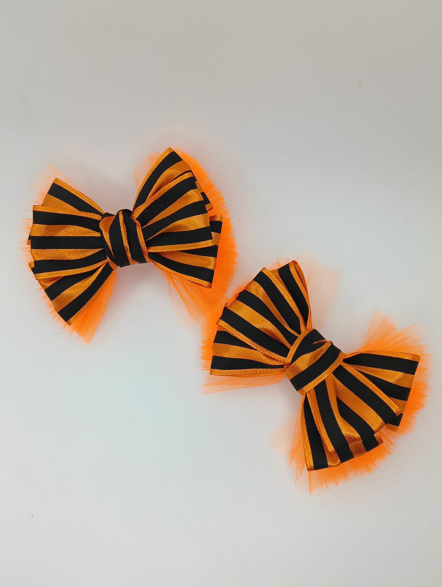 Бантики к 9 мая, георгиевские ленты заколки