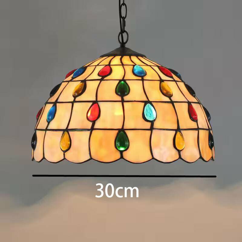 Люстра из витражного стекла в стиле Тиффани, патрон для лампы E27.