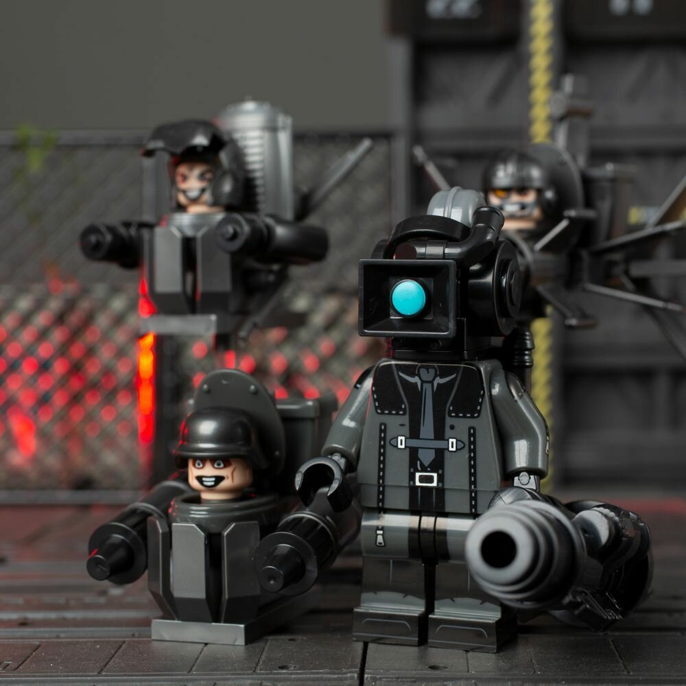 (12.11 Новый продукт)Набор фигурок Скибиди туалет совместимы с легo конструкторами , скибиди туалет(Skibidi Toilet Man) / 4шт. (4.5см-пакет)/KDL833