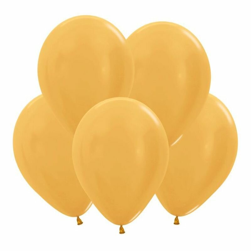 Шар воздушный Sempertex латексный Золото, Металл, Gold R, 100 шт