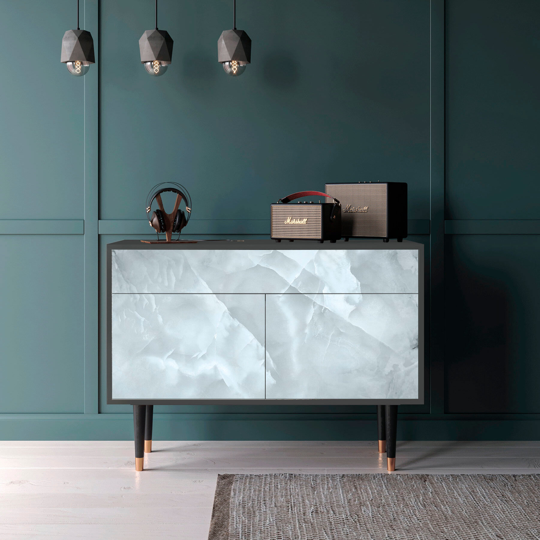 Комод - STORYZ - BS4 The Onyx, Размер - 115 x 85 x 48 см, Цвет корпуса - Антрацит