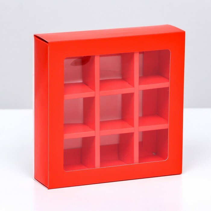 Коробка для 9 конфет, 13.8×13.8×3.8 см, 2 шт.