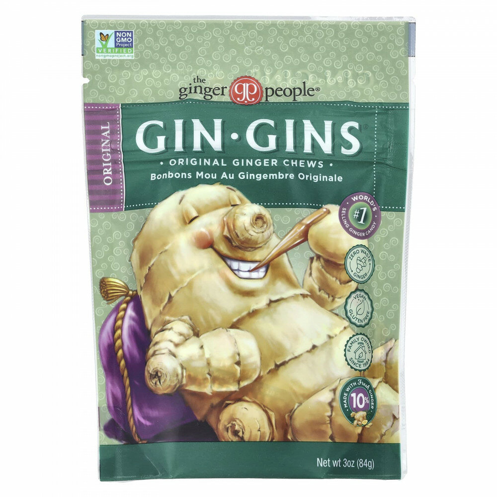 The Ginger People, Gin Gins®, жевательные таблетки с имбирем, оригинальный, 84 г (3 унции)