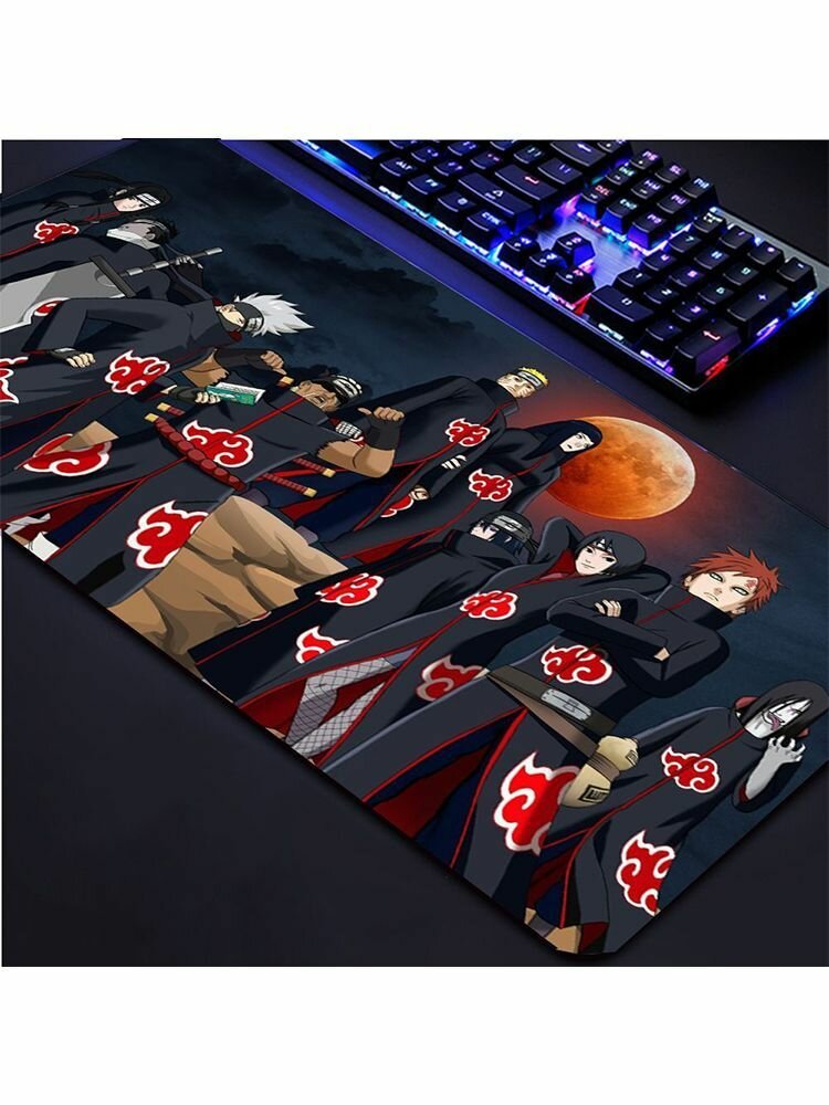 Коврик для мыши NARUTO SHIPPUDEN, нескользящая основа, прошитые края, 40x90 cм