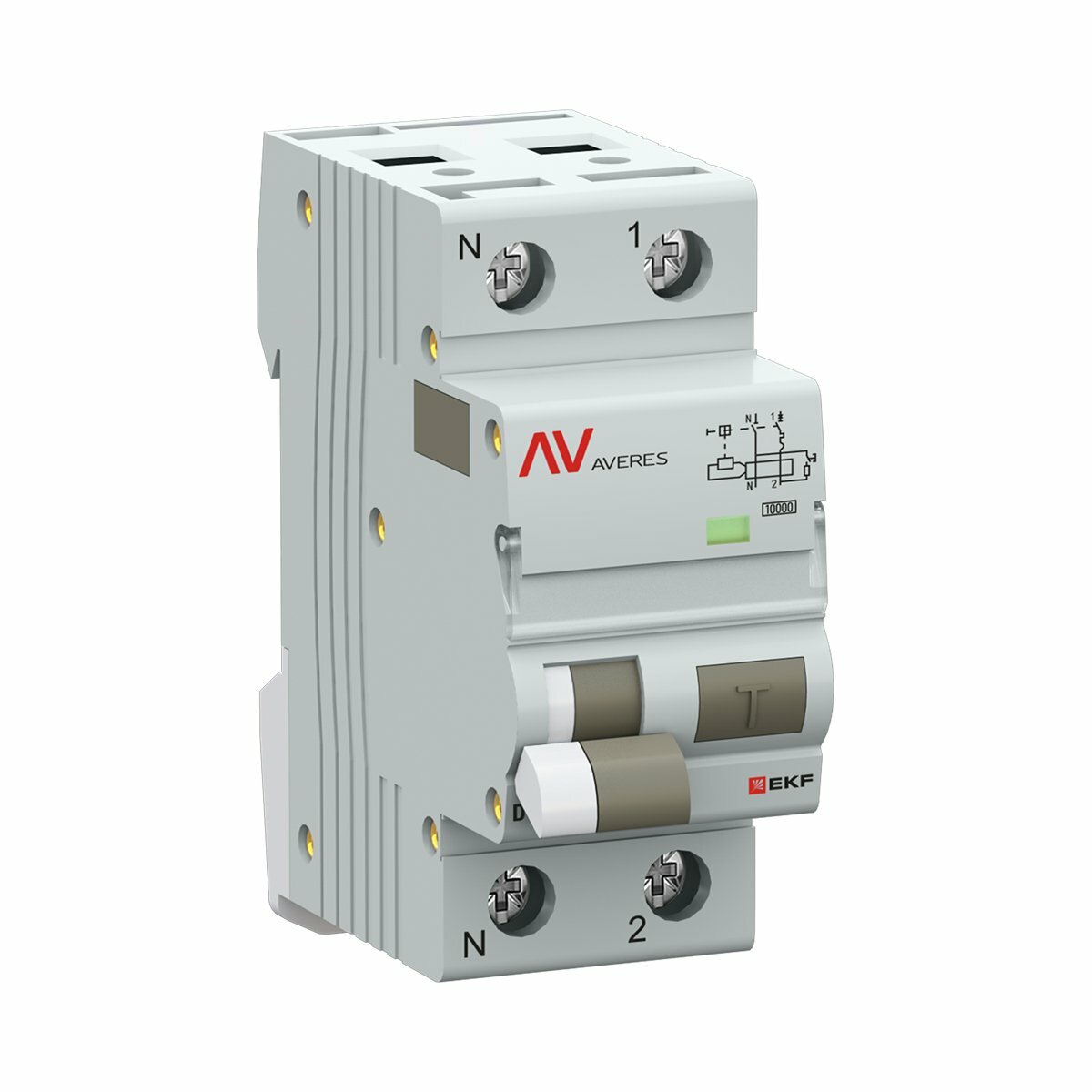 EKF Дифференциальный автомат DVA-10 1P+N 16А (C) 30мА (A) 10кА AVERES, rcbo10-1pn-16C-30-a-av