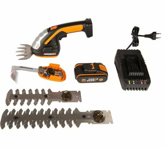 Ножницы-кусторез аккумуляторный Worx WG801E.5, 2 А·ч, 20 В, черный