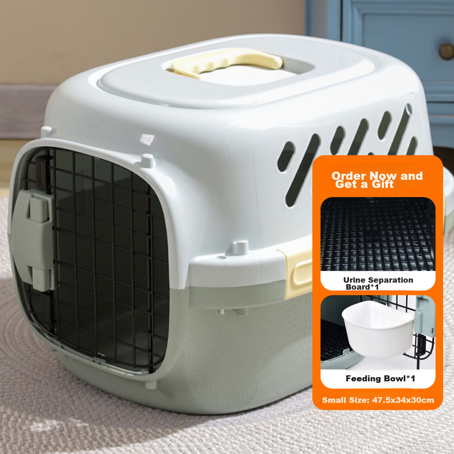 Bochidonghang Model Airline Carrier Small Size (Recommended for Pets under 15 Jin), Pet Transport Box, Portable Car Carrier for Dogs, Cat Cage