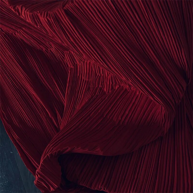 Miyake Плиссированная ткань хлопок Klein Blue uarestar Красный, Straighten 1Meter