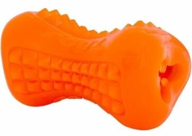Rogz Кость из резины с массажными насечкми YUMZ, средняя, оранжевая, 11,5см