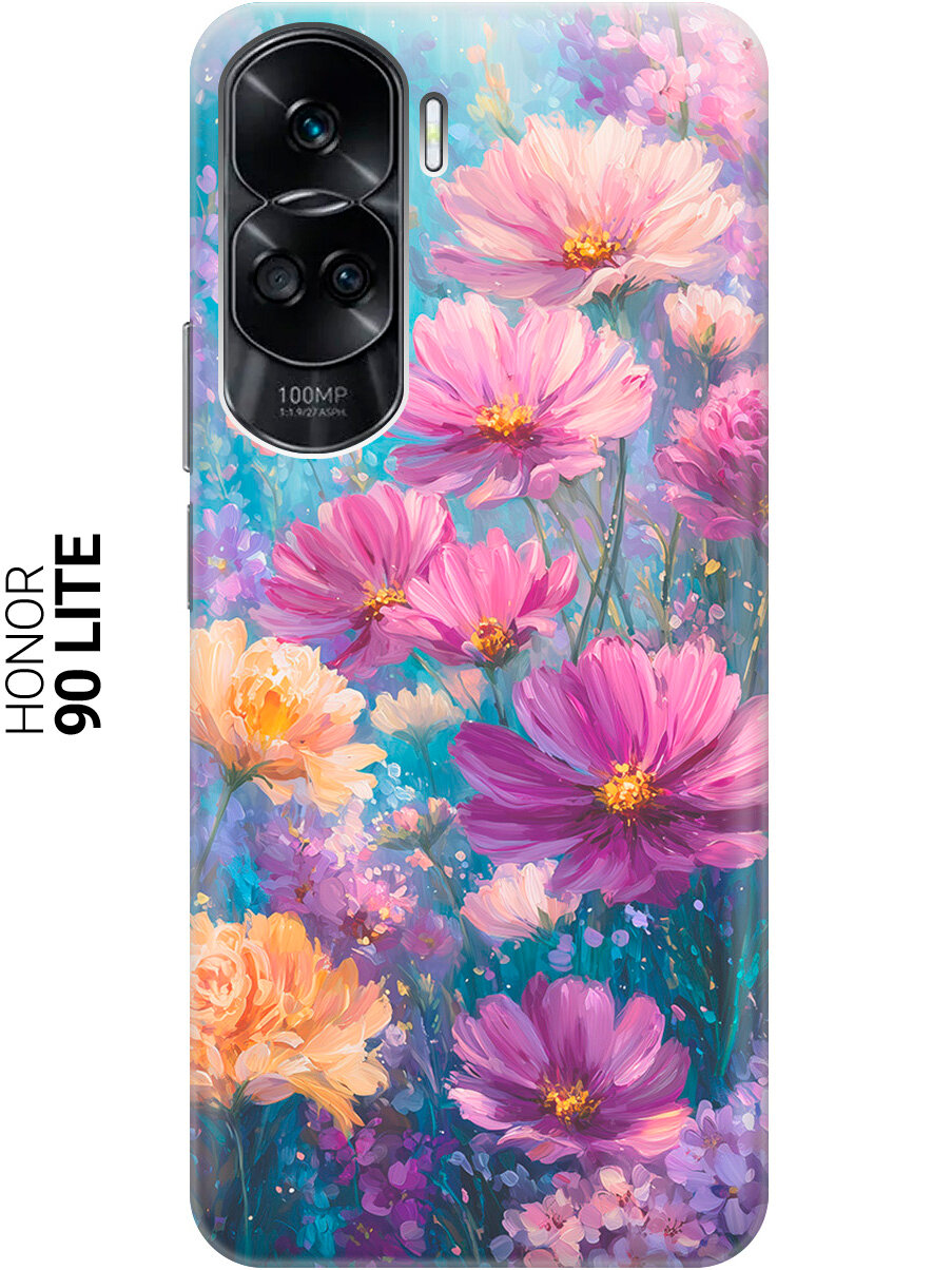 Силиконовый чехол на Honor 90 Lite с принтом "Палитра полевых цветов"