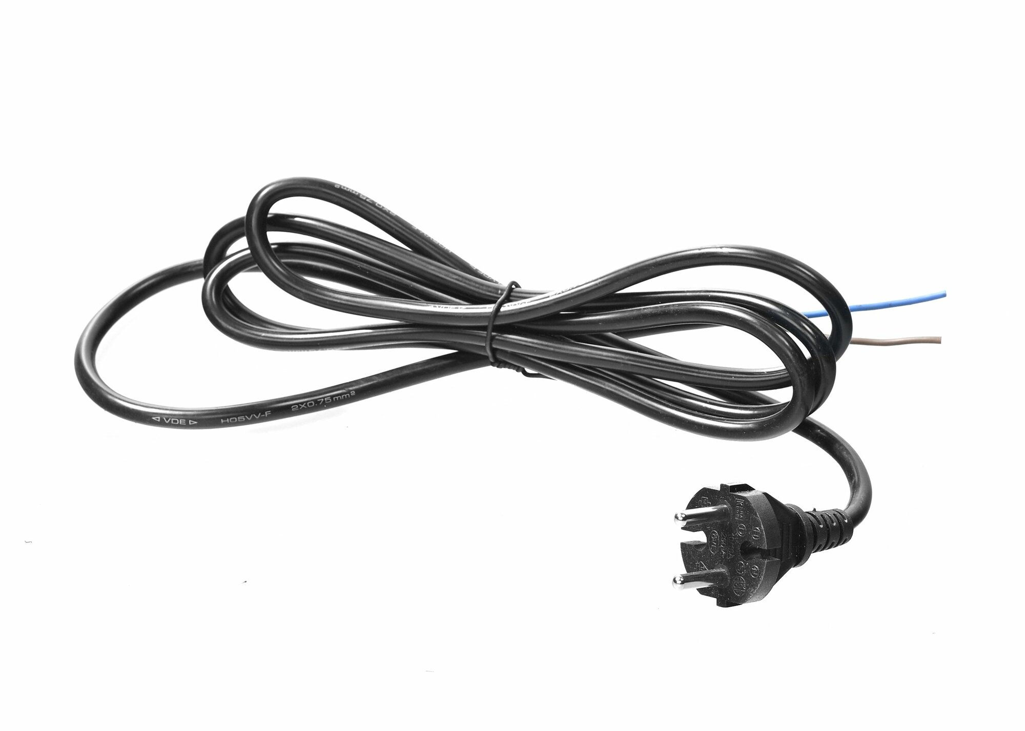 Кабель сетевой двухжильный с вилкой 2х0,75мм 1,9м шнур