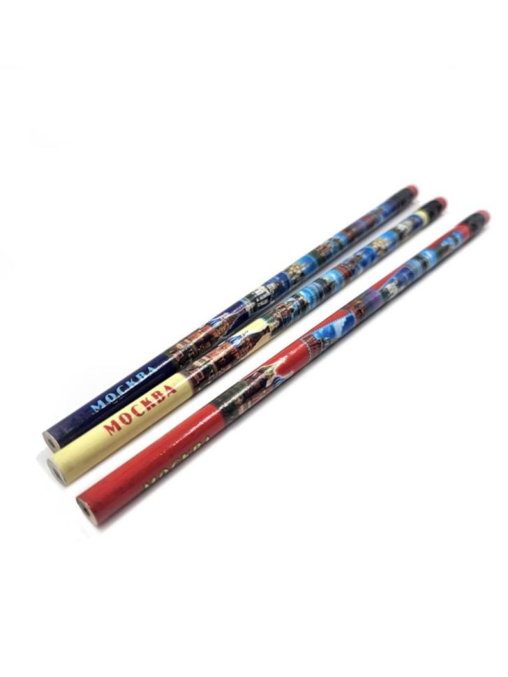 Набор сувенирных простых карандашей "Москва" (три штуки)