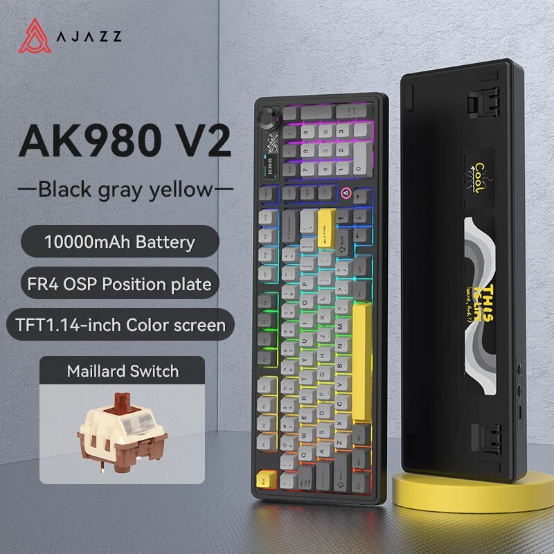 AJAZZ AK980 V2 Механическая клавиатура Grey-Maillard Switch