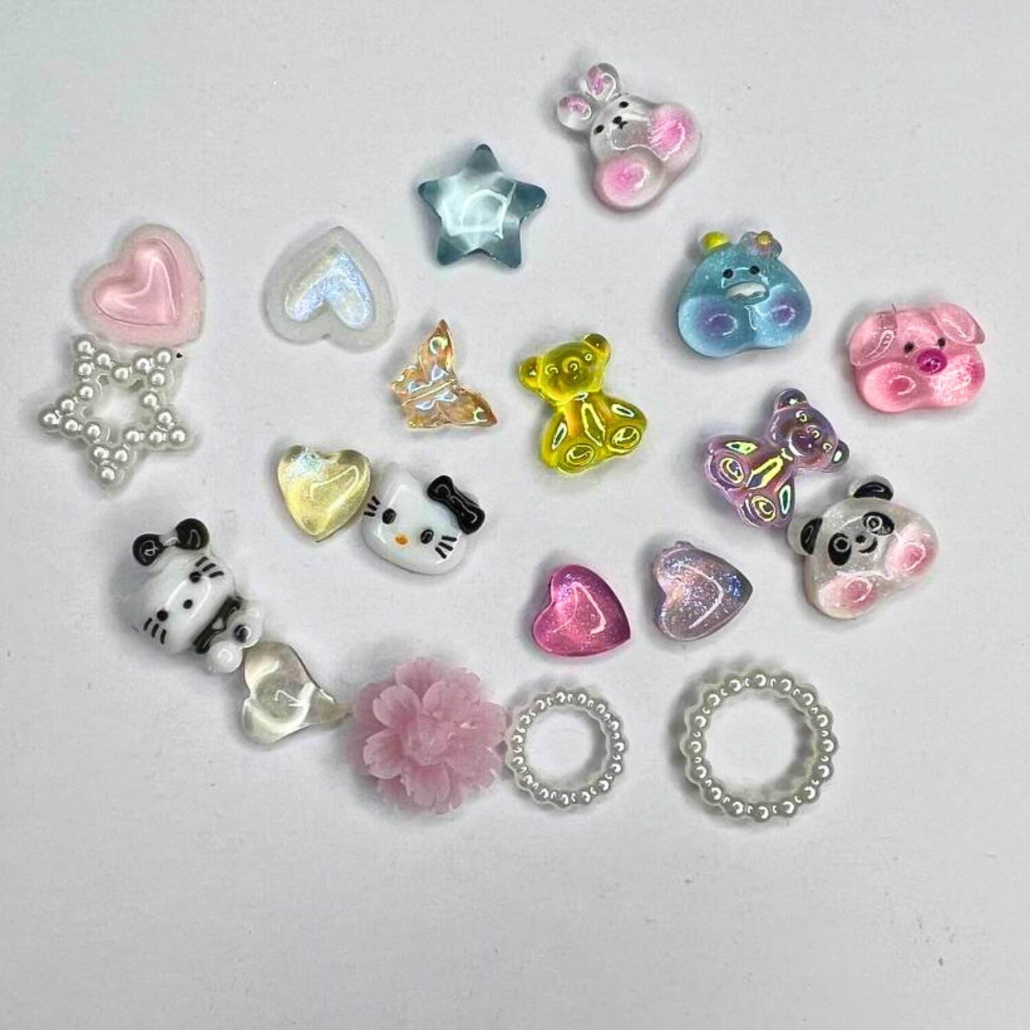 Фигурки объемные Zoo Nail Art пластиковые «Рандомный набор» №1865 20 шт для дизайна ногтей