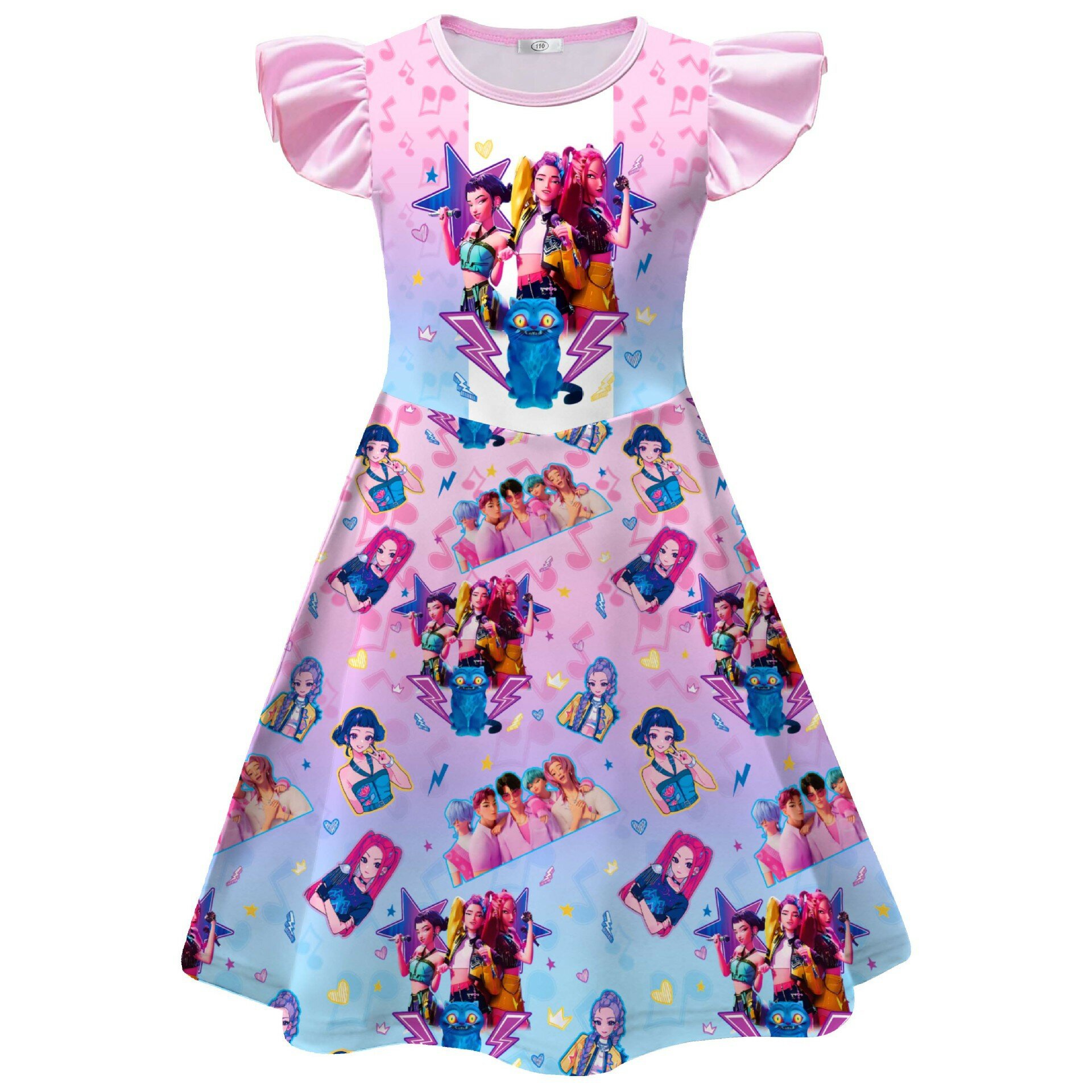 Платье для косплея KPop Demon Hunters для девочек, юбка, карнавальный костюм, пижама, мягкая и удобная одежда для сна