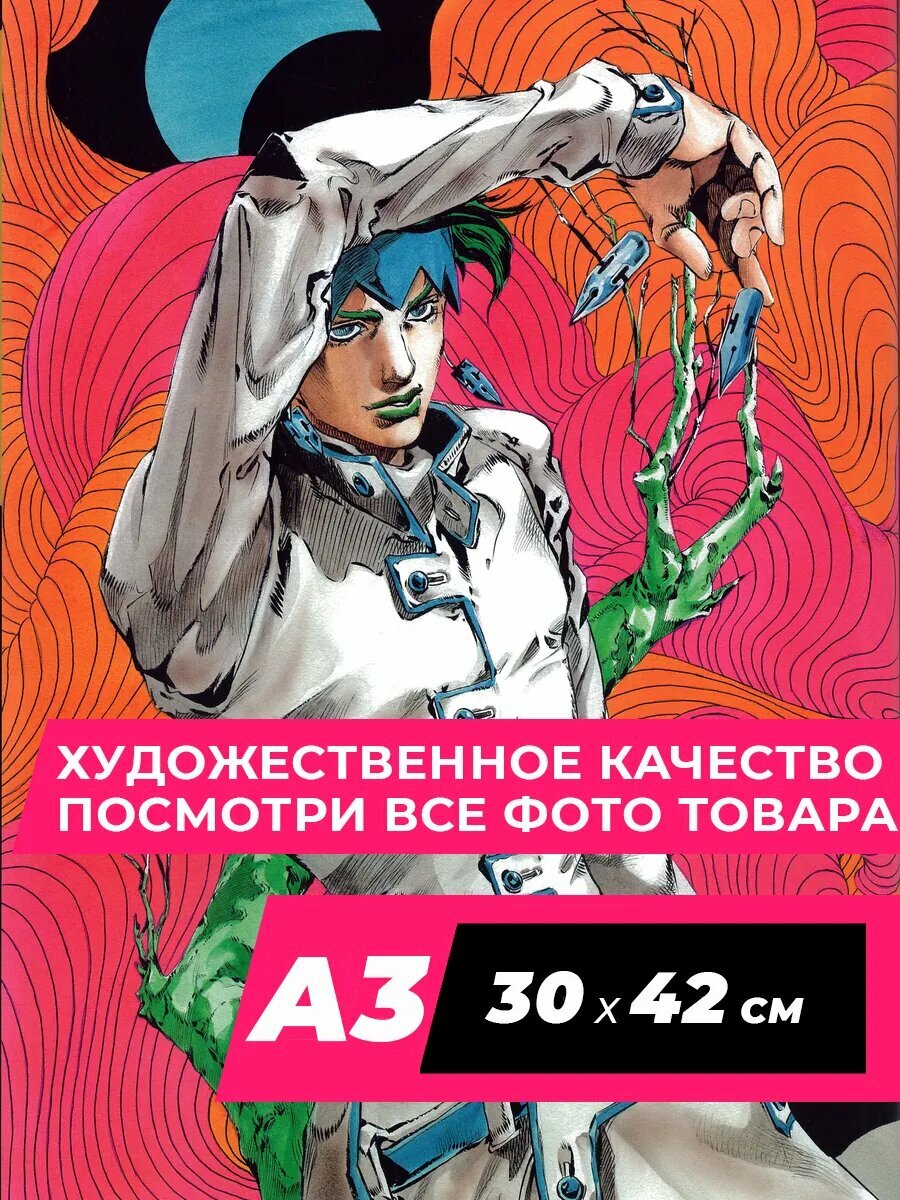Постер ДжоДжо Джо Джо на стену 10 JoJo A3