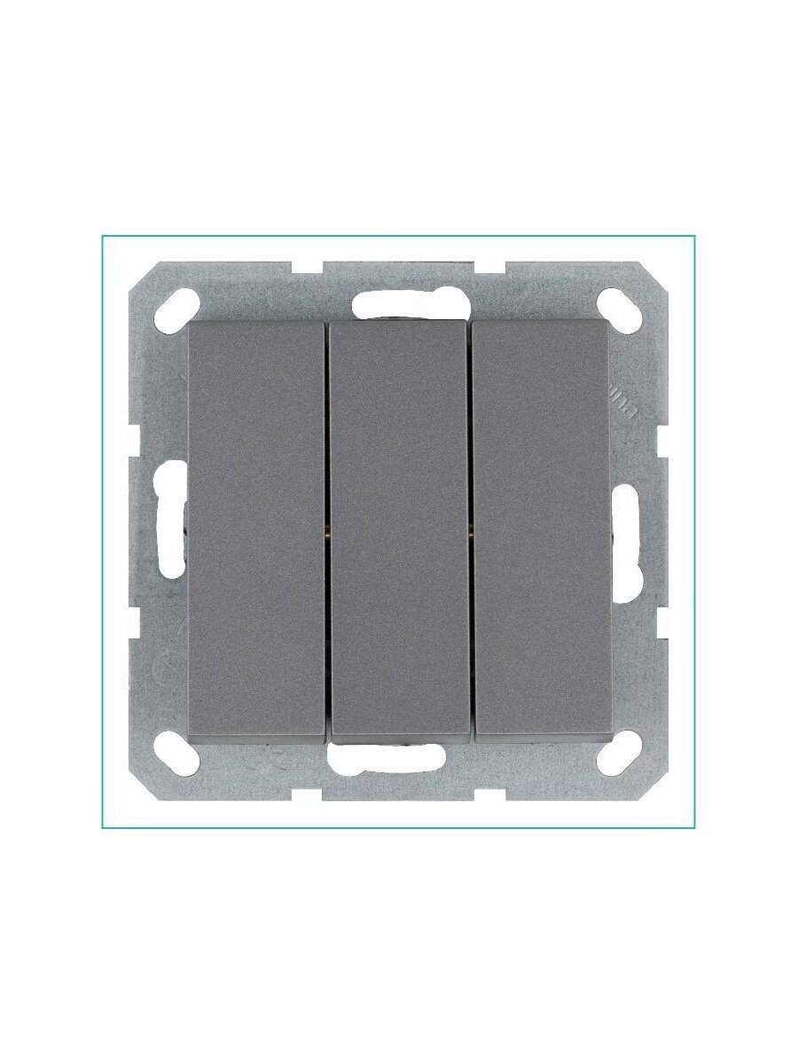 Выключатель 3-кл. 10А IP20 механизм алюм. Jasmart G3031S