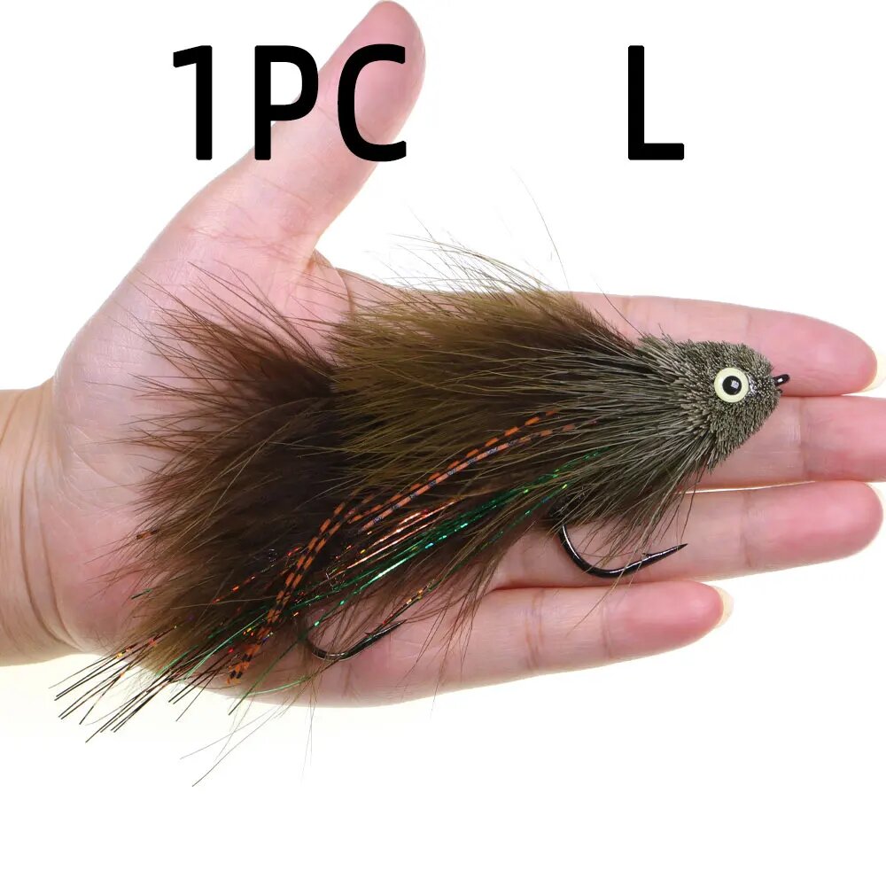 Шарнирный стример для рыбалки из оленьего волоса 1 PC L