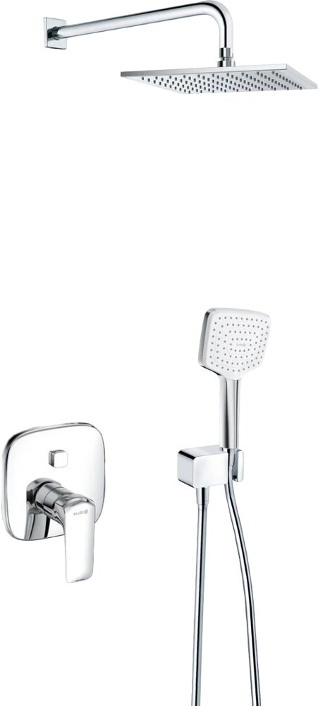 Душевой комплект Kludi Ameo 416720575 4 в 1, встраиваемый, с внутренней частью в комплекте, со смесителем, с тропическим душем, латунный, хром, глянцевый, душевая система