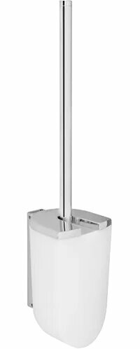 Ершик для унитаза Keuco Elegance new 11664 настенный, латунный, белый, хром, закрытый, с подставкой