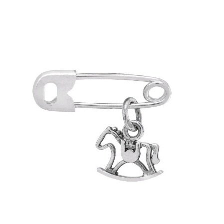 Серебряная подвеска-булавка Лошадка (Подарок на Год Лошади)