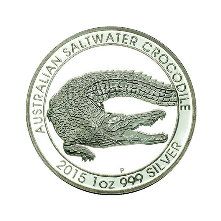 Памятная монета «Австралийский морской крокодил», 2015 г, 1 унция, серебро 999 пробы, австралийская дикая природа, высококачественная монета с изображением животных, серебряная монета для коллекционеров