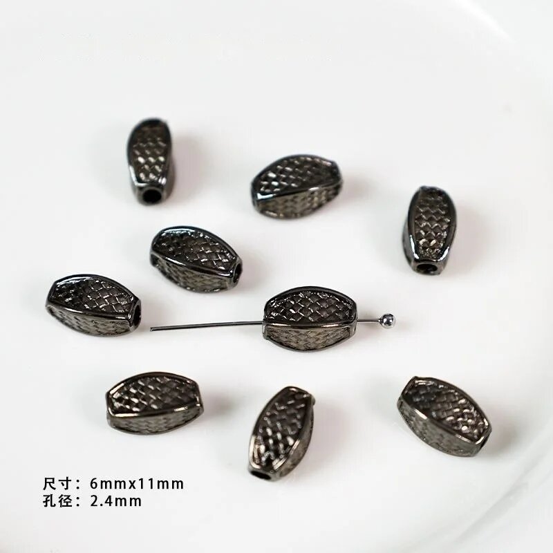 15, нишевый пистолет, черный браслет из сплава, ожерелье, аксессуары для бисера, ювелирный материал «сделай сам», сквозное отверстие, разделенная подвеска из бисера, оптовая продажа