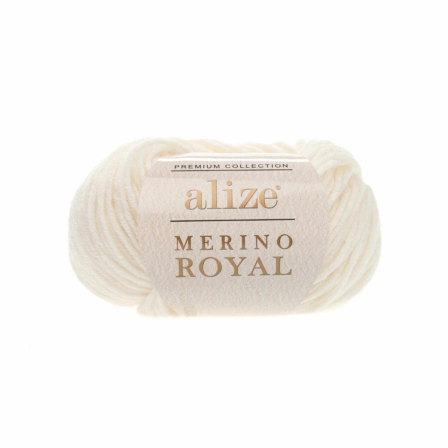 Пряжа Alize Merino Royal 62 (5 мотков, 50г/100м) молочный