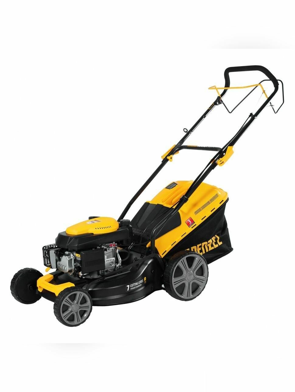 Газонокосилка бензиновая GLD-460SP, 146 куб. см, ширина 46 см, привод 7 уровней, травосборник 50 л Denzel