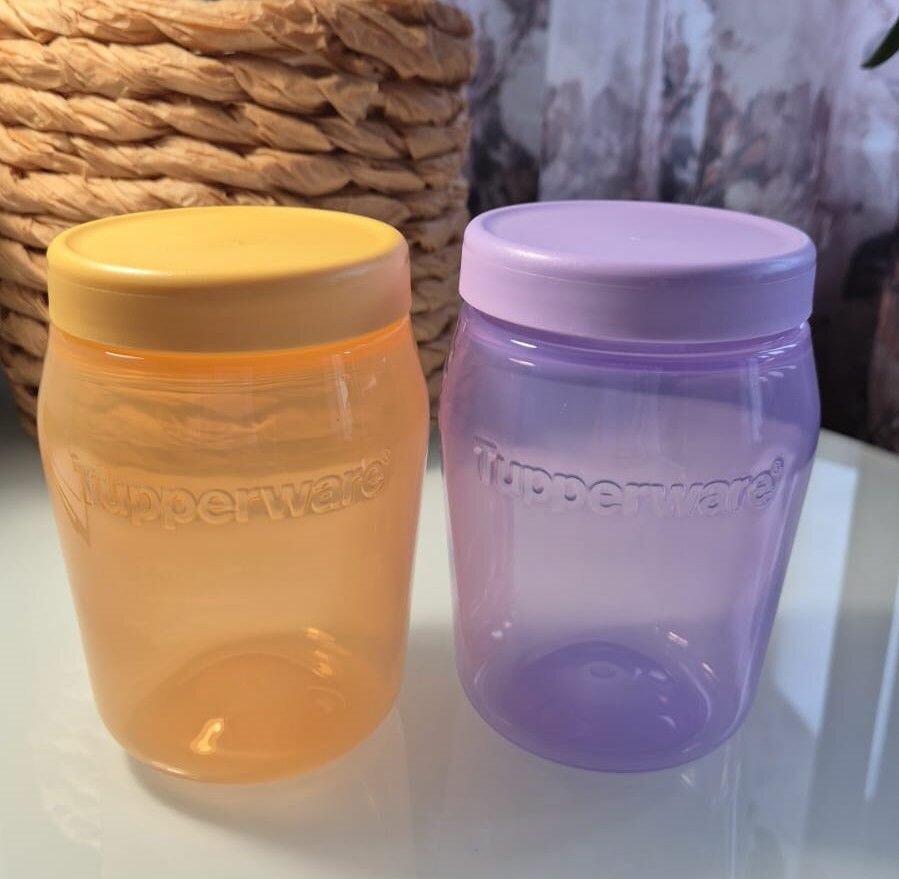 Контейнеры "Чудо-банка" 550 мл сиреневая и желтая. Tupperware